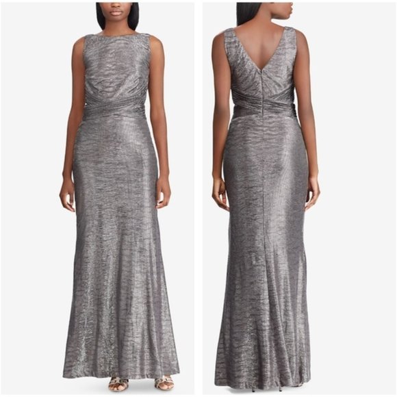 Ralph Lauren Dresses Nwt Ralph Lauren Metallic Silver Evening Gown 5222